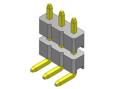 China Pin Header Connector 2.00mm Single Row Stack R/A TYPE 1*2PIN To 1*40PIN H=2.00MM for sale