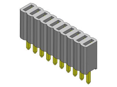 China Female Header Connector 1.27mm Single Row Straight Type 1*2PIN To 1*50PIN H=4.60mm for sale