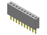 China Female Header Connector 1.27mm Single Row Straight Type 1*2PIN To 1*40PIN H=4.30mm for sale