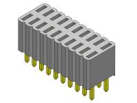 China Female Header Connector 1.27mm Dual Row Straight Type 2*3PIN To 2*50PIN H=4.60mm for sale
