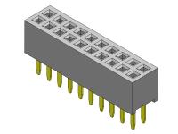 China Female Header Connector 1.27mm Dual Row Straight Type 2*3PIN To 2*40PIN H=4.40mm for sale