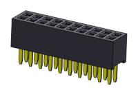 China Female Header Connector 1.27mm Dual Row Straight Type 2*2PIN To 2*40PIN H=3.40mm for sale