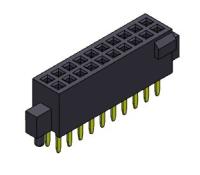 China Female Header Connector 1.27mm Dual Row With Bump&Pegs Straight Type 2*3PIN To 2*50PIN H=4.40mm for sale