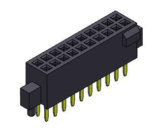 China Female Header Connector 1.27mm Dual Row With Bump&Pegs Straight Type 2*3PIN To 2*50PIN H=4.40mm for sale