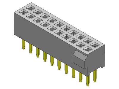 China 1.27mm Pitch Dual Row Straight Dip Mount Female Header Connector for Board to Board Applications for sale