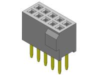 China 1.27mm Dual Row Straight Type Female Header Connector for Board to Board Applications for sale