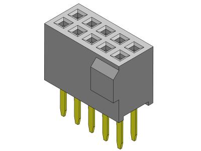 China 1.27mm Dual Row Straight Type Female Header Connector for Board to Board Applications for sale