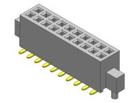 China Female Header Connector 1.27mm Dual Row With Bump & Pegs SMT Type 2*4PIN To 2*50PIN H=4.40mm for sale