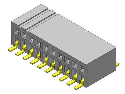China Female Header Connector 1.27mm Dual Row Sild Entry SMT Type 2*2PIN To 2*40PIN H=3.45mm for sale
