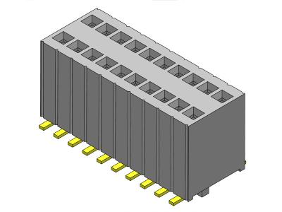 China Female Header Connector 1.27mm Dual Row With Pegs SMT Type 2*3PIN To 2*50PIN H=5.75mm for sale
