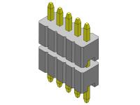 China Pin Header Connector 1.27mm Serise Single Row Stack Straight Type 1*2PIN To 1*50PIN SQ0.46mm for sale