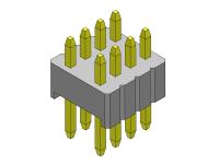 China 1.27mm Serise Pin Header Connector Dual Row Straight Type 1.27*2.54mm 2*2PIN To 2*50PIN SQ0.46mm for sale