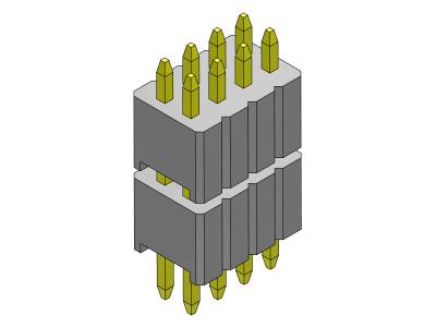 China Pin Header Connector 1.27mm Serise Dual Row Stack Straight Type 2*2PIN To 2*50PIN SQ0.40mm for sale