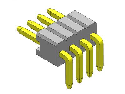 China Pin Header Connector 1.27mm Serise Single Row R/A Stright Type 1*2PIN To 1*50PIN SQ0.46mm for sale