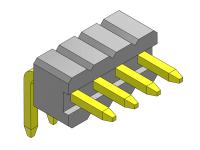 China 1.27mm Circuit Board Header Connectors Single Row R/A 1*2PIN To 1*50PIN for sale