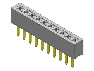 China Female Header Connector 1.00mm Single Row Straight Type 1*2PIN To 1*40PIN H=2.10mm for sale