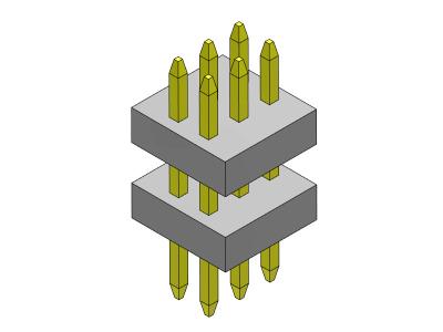 China 2*3PIN To 2*40PIN SQ0.30mm Pin Female Header Connector 1.00mm  Stack Straight Type for sale