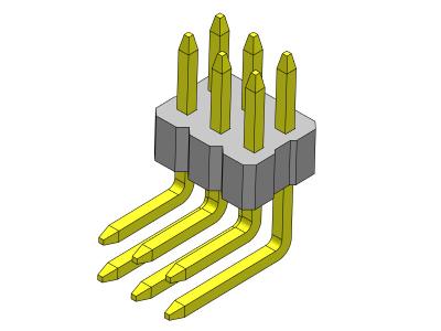 China 1.00mm Dual Row Pin Header Connector Female R/A Type 2*2PIN To 2*40PIN for sale