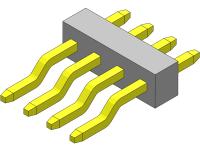China Pin Header Connector 1.00mm Single Row R/A SMT Type 1*2PIN To 1*40PIN H=1.00mm for sale