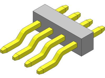 China Pin Header Connector 1.00mm Single Row R/A SMT Type 1*2PIN To 1*40PIN H=1.00mm for sale