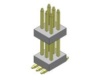 China 2*3PIN To 2*50PIN Pin Header Connectors 0.80mm Dual Row Stack Straight SMT for sale
