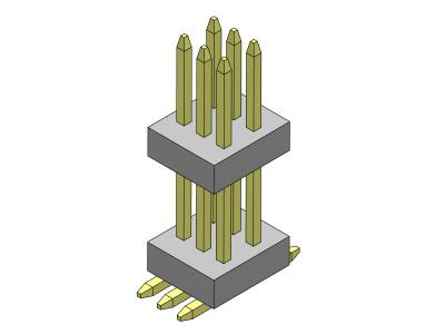 China 2*3PIN To 2*50PIN Pin Header Connectors 0.80mm Dual Row Stack Straight SMT for sale