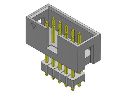 China 2.54mm Box Header Connector Dual Row Elevated Stright Dip Type 2*3-2*32Pin 3AMP for sale