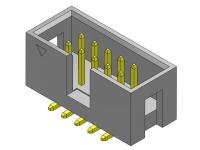 China 2.54mm Box Header Connector 2*3-2*32Pin Nylot6T 3AMP SMT Type With Pegs for sale