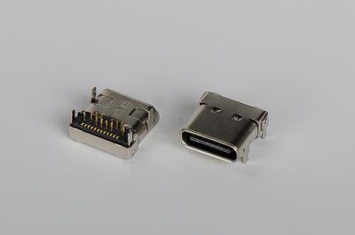 China USB Type C Connector Female SMT Dip 1.2mm with 10000 Cycles Min and 5Amp Current Rating for Reversible Mating for sale