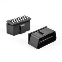 China 16-Pin Straddle Mount OBD II Connector with Gold Plated Brass Contacts, SAE J1962 Compliant, and Low-Profile Design for sale