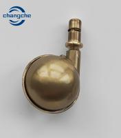 China Zinc Alloy Gold Threaded Stem Furniture Casters For Trolley 50mm Friction Stem for sale