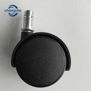 China 60mm Furniture Trolley Wheels PP Black 6x2 Caster Wheel For Game Chair for sale