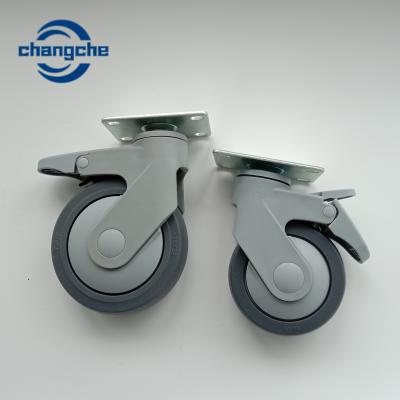 China 3 Inch Full Plastic Adjustable Hospital Caster Wheels Screw For Instrument Trolley for sale