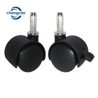 China Black PVC Furniture Castors Wheels Tool With Stem 40MM for sale