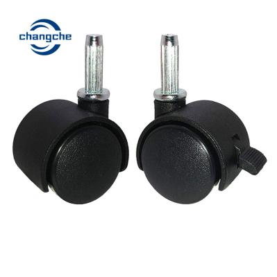 China Black PVC Furniture Castors Wheels Tool With Stem 40MM for sale