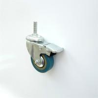 China Locking 100mm PU Medium Duty Caster Wheels 4 Inch With Brake for sale