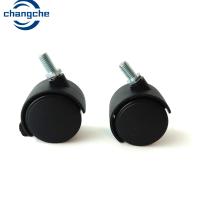 China Office Chair Silent Swivel Threaded Stem Casters Wheels With Brake 2Inch for sale