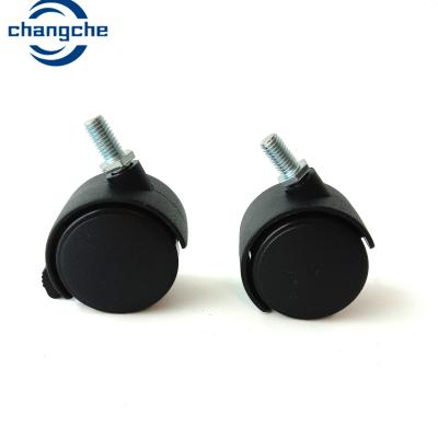 China Office Chair Silent Swivel Threaded Stem Casters Wheels With Brake 2Inch for sale