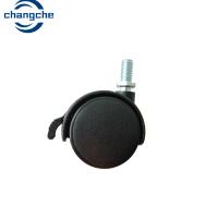 China Office Chair Silent Swivel Threaded Stem Casters Wheels With Brake 2Inch for sale