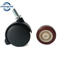 China Office Chair Silent Swivel Threaded Stem Casters Wheels With Brake 2Inch for sale