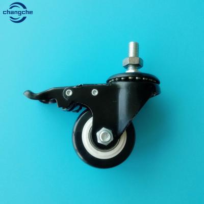 China 1.5 Inch PVC Swivel Thread Roller Wheel Casters With Brake for sale