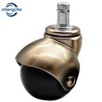 China Durable 50mm Wheel With Brake Gold Metal Stem Moving Caster For Side Table for sale