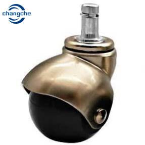 China Durable 50mm Wheel With Brake Gold Metal Stem Moving Caster For Side Table for sale