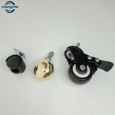 China 1.5 Inch Ball Bearing PVC Roller Wheel Casters With Brake Heavy Duty for sale