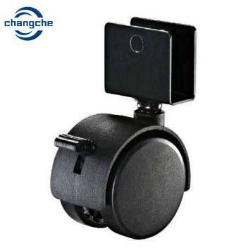 China U Plate Nylon Black Replacement Caster Wheels Workbench Castors With Brake for sale