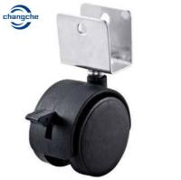 China U Plate Nylon Black Replacement Caster Wheels Workbench Castors With Brake for sale
