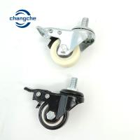 China ODM Threaded PVC Furniture Castors Wheels With Brake for sale