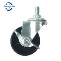 China 50MM Black PP Furniture Castors Wheels Swivel Industrial Caster Wheels With Brake for sale