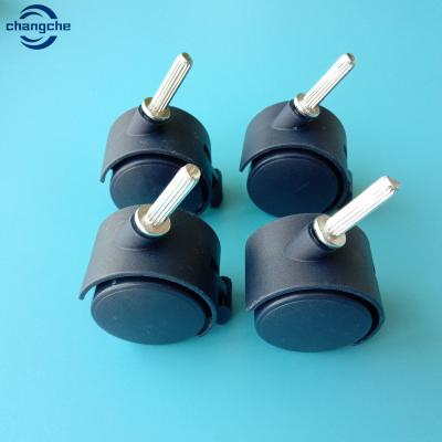 China OEM Nylon Swivel Castor Wheels With Lock Black 7x17mm 40mm for sale