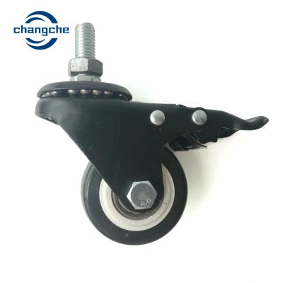 China 50MM Black Furniture Castors Wheels Swivel Industrial Caster Wheels With Brake for sale